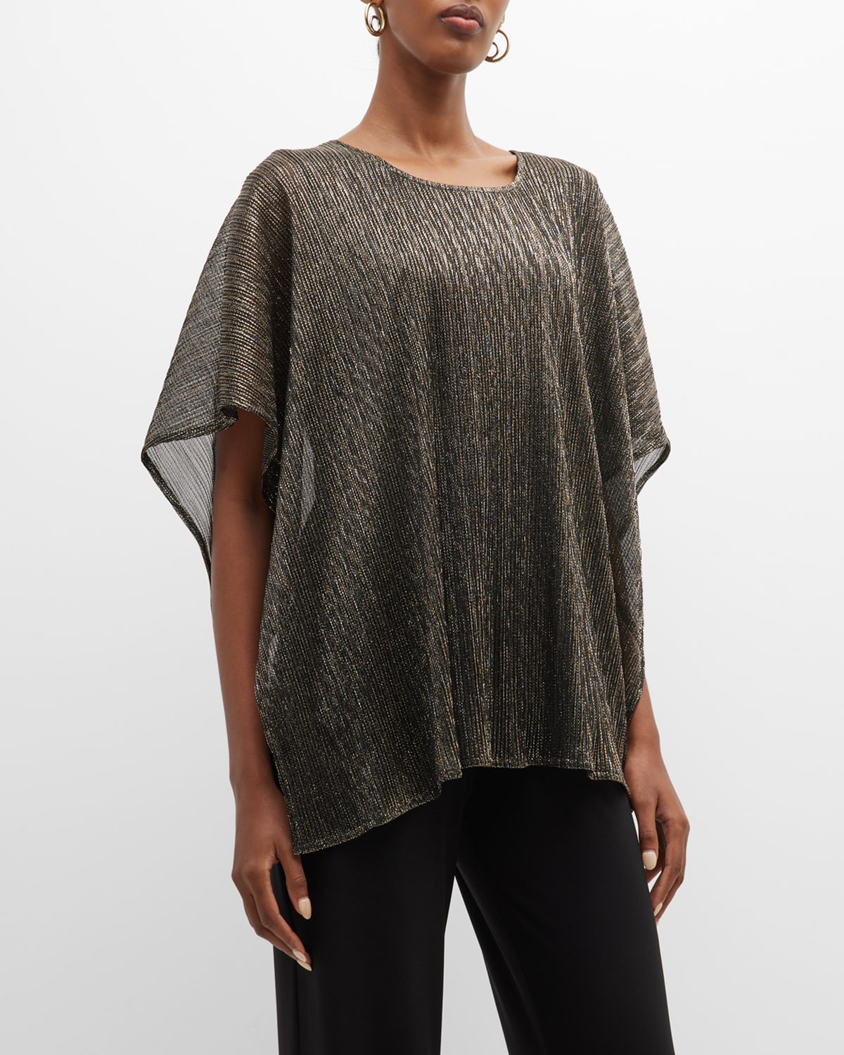 Halston Lucia Long-Sleeve Shimmer Top | Neiman Marcus
