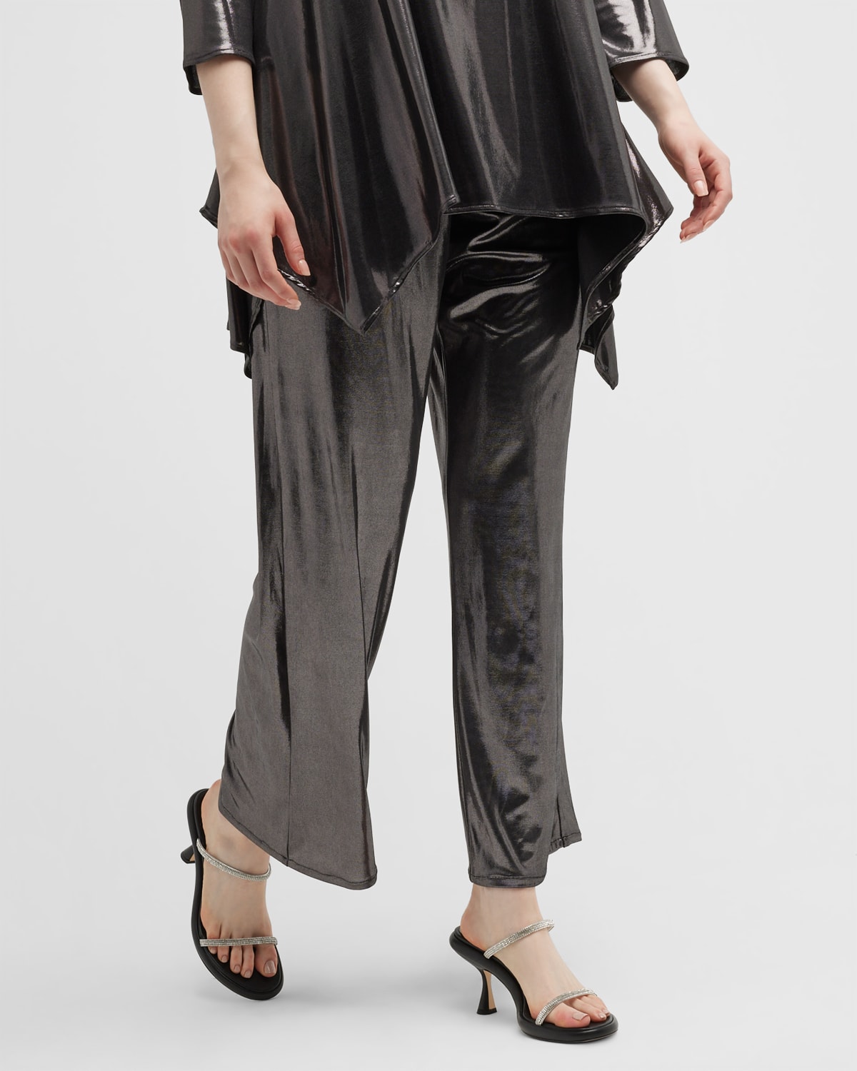 Caroline Rose Plus Size Liquid Silver Swing Tunic Top | Neiman Marcus