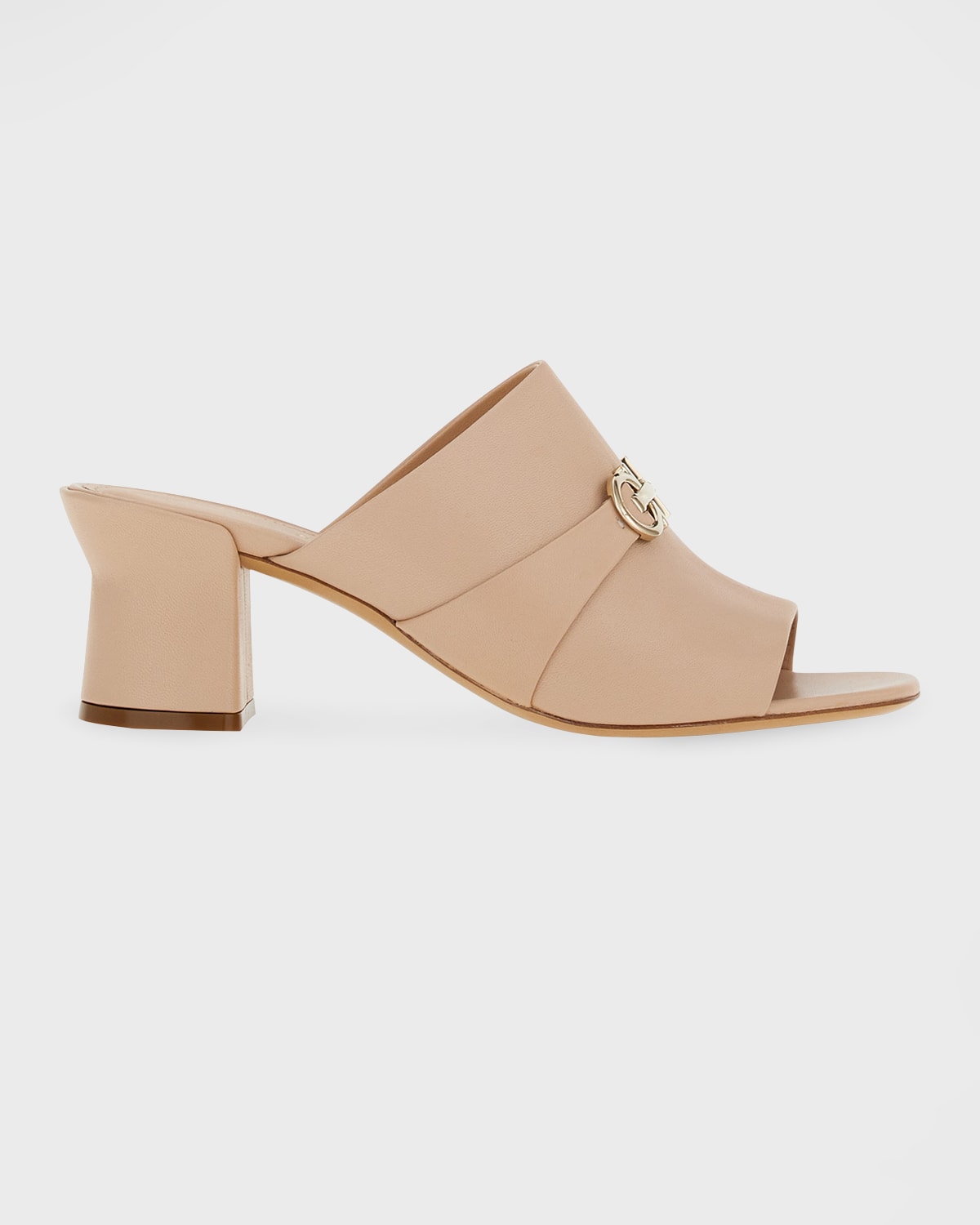 Burberry Winnie Leather Medallion Mule Sandals | Neiman Marcus