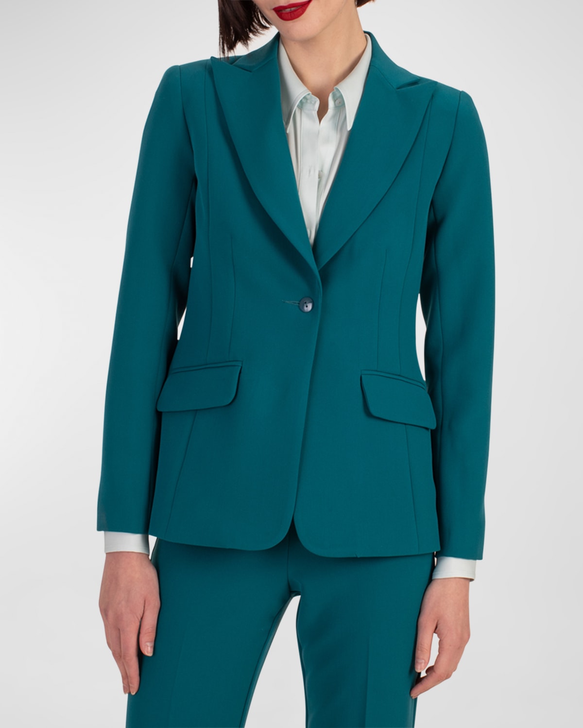 Rosetta Getty Leather Peak-Lapel Jacket | Neiman Marcus