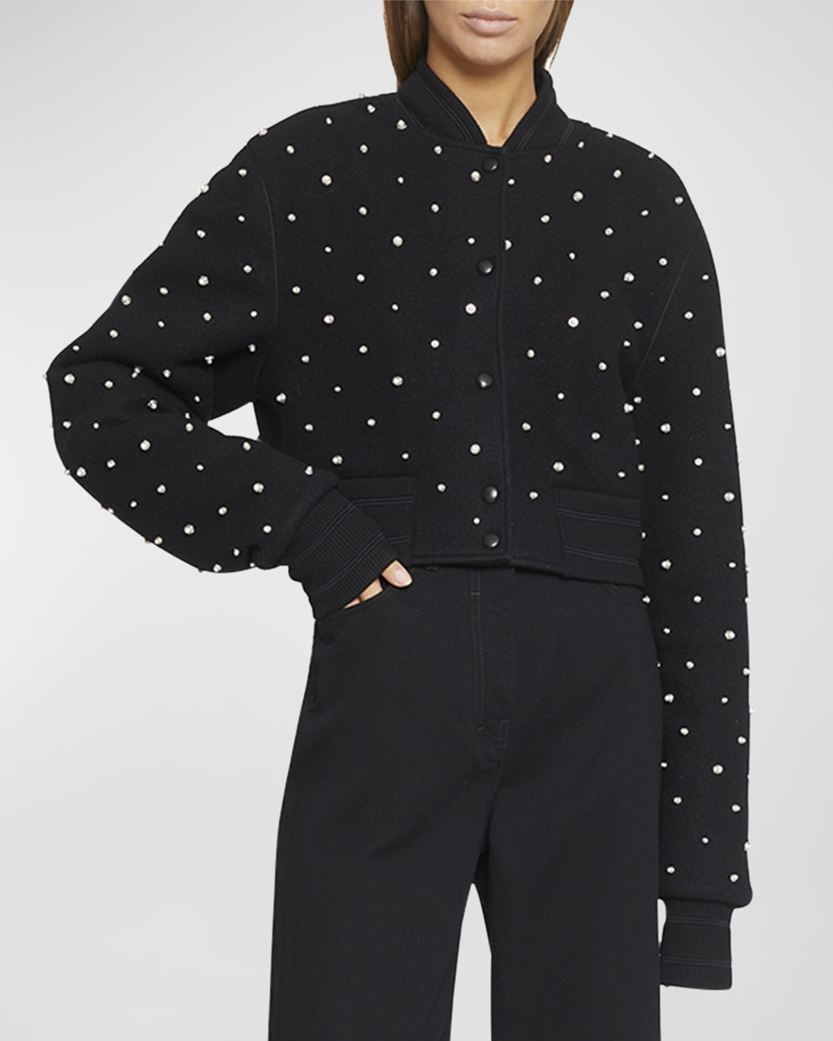 Givenchy Colorblock Cropped Varsity Jacket | Neiman Marcus