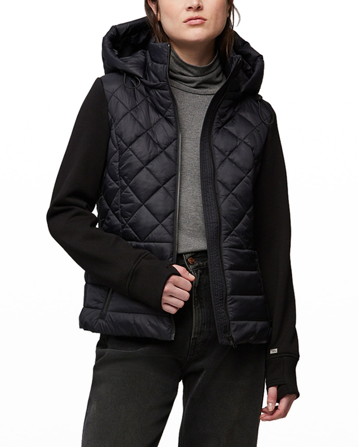 Soia & Kyo Yasmine Combo Quilted Nylon Puffer Jacket | Neiman Marcus