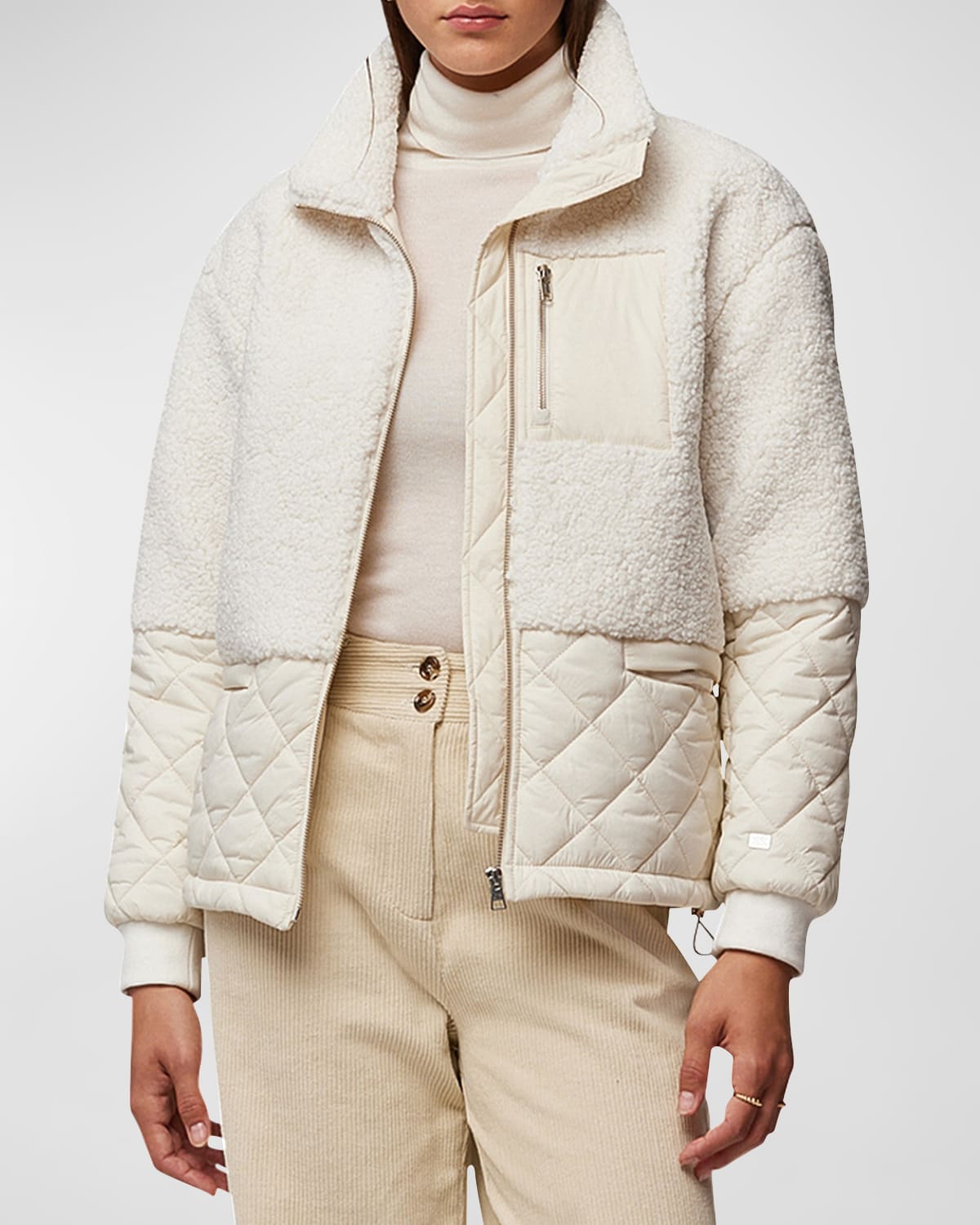 NOIZE Coco Patent Cropped Puffer Jacket | Neiman Marcus