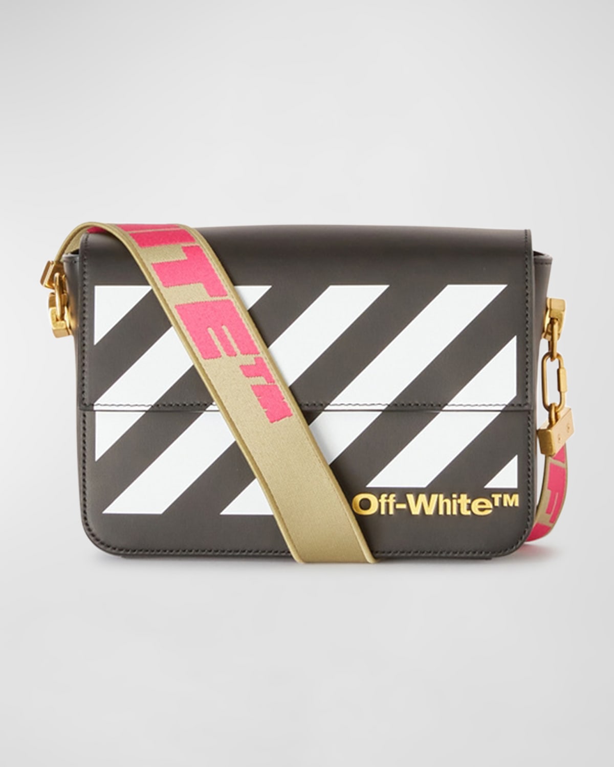 Off-White Hybrid Diagonal Stripe Leather Top-Handle Bag | Neiman Marcus