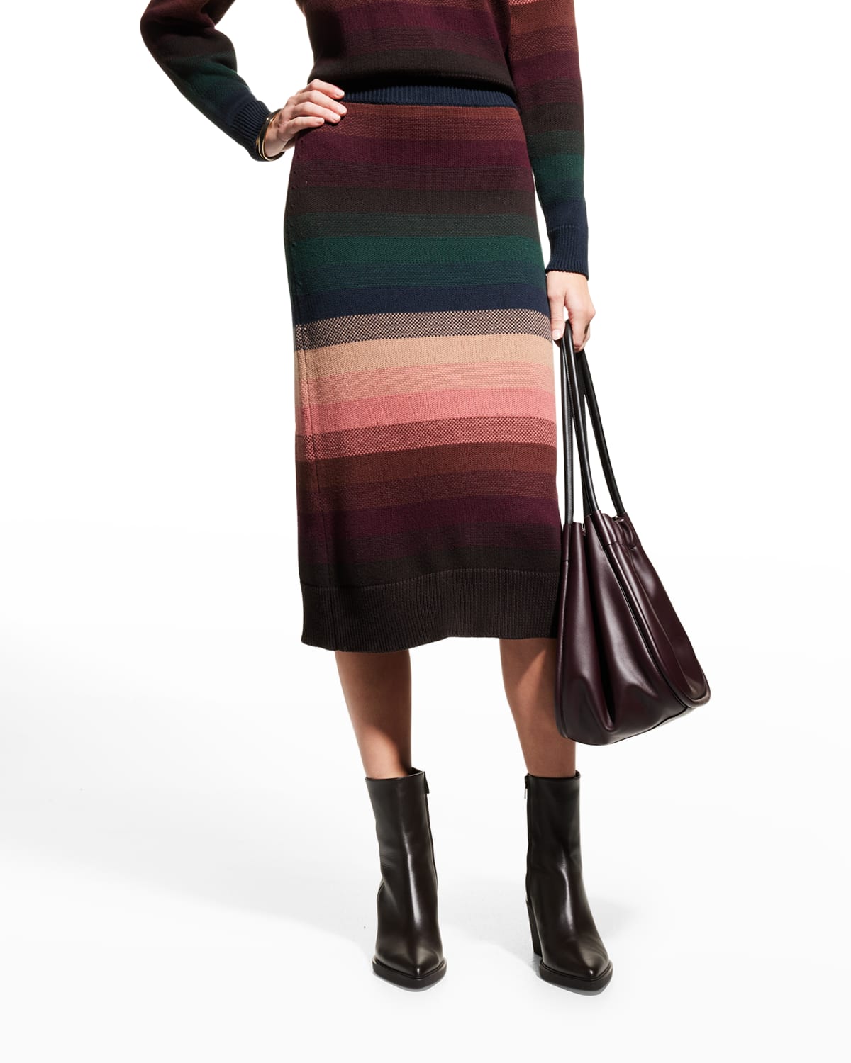 TSE Cashmere Boucle Cashmere Midi Skirt | Neiman Marcus