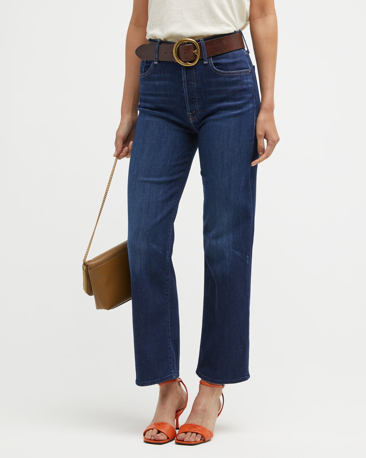 MOTHER The Roller Skimp High-Rise Wide Jeans | Neiman Marcus