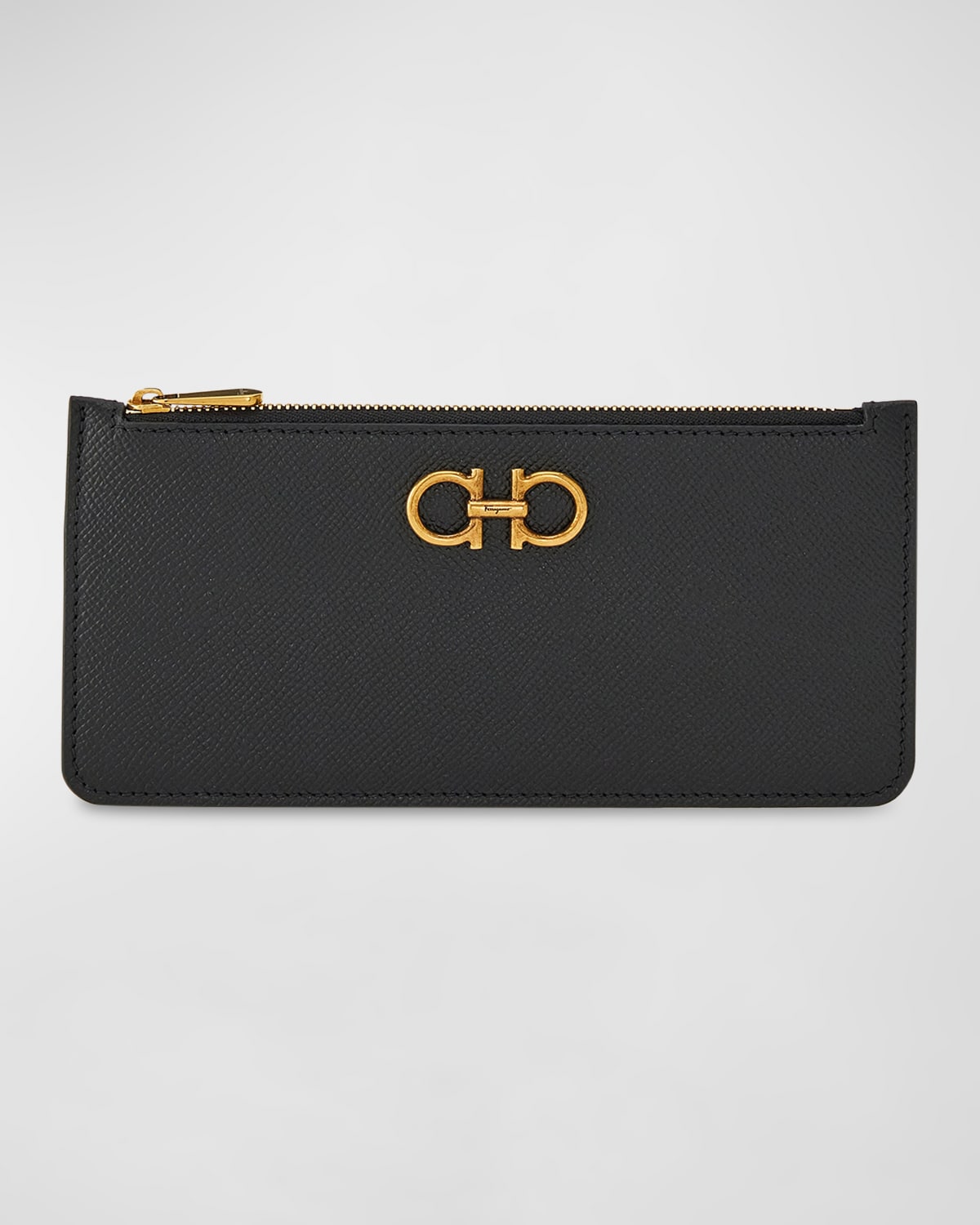 Ferragamo Zip Calf Leather Card Case | Neiman Marcus