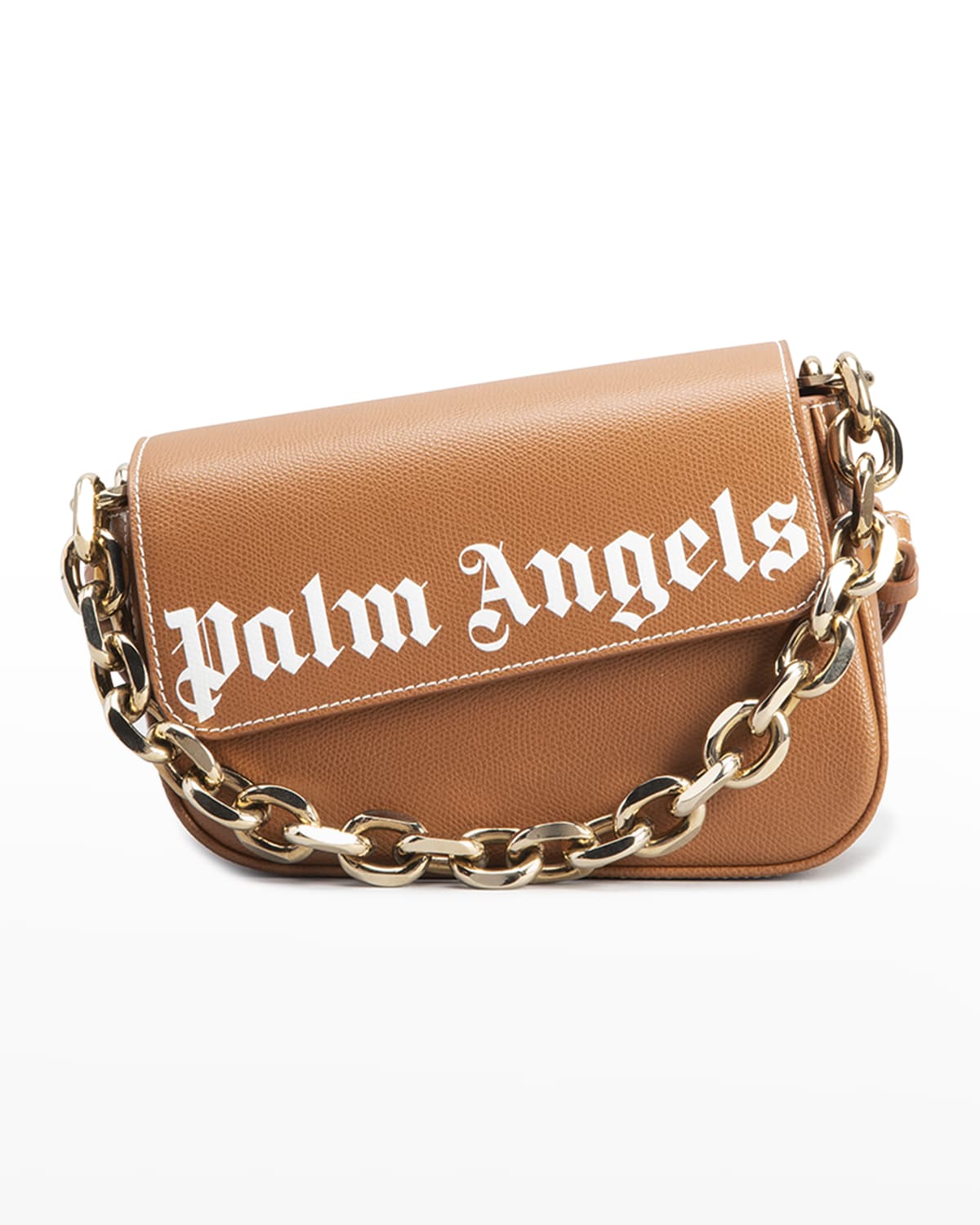 Palm Angels Crash Flap Calf Leather Crossbody Bag | Neiman Marcus