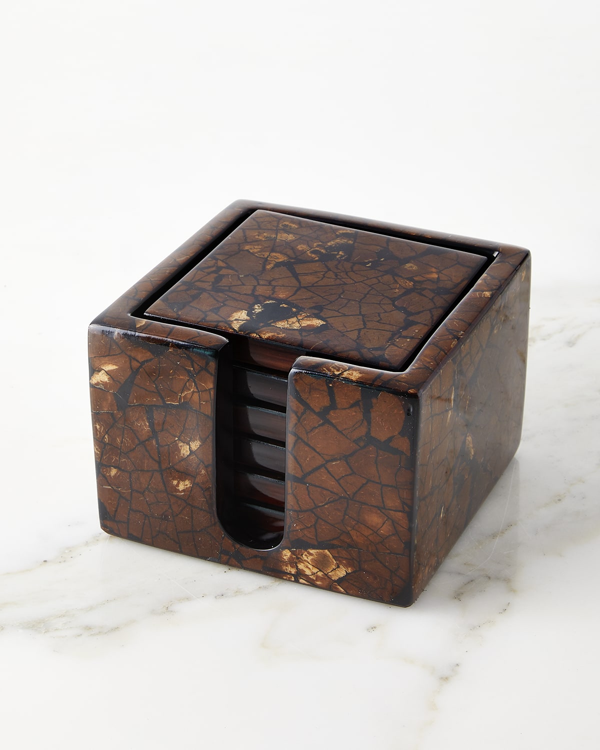 LADORADA Dark Coconut Luxe Coaster Set | Neiman Marcus