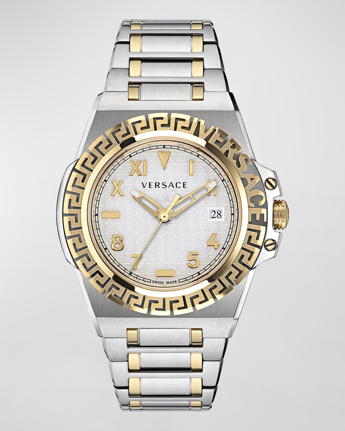 Versace Men's Greca Reaction IP Black Bracelet Watch, 44mm | Neiman Marcus