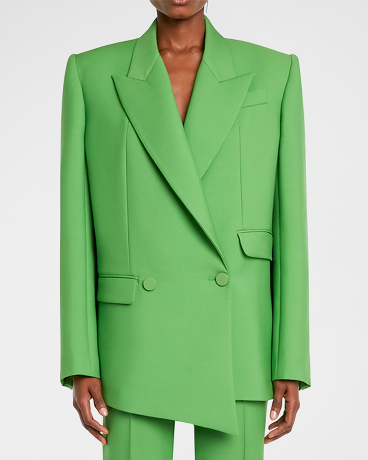 Alexander McQueen Cropped Wrap Blazer Jacket | Neiman Marcus