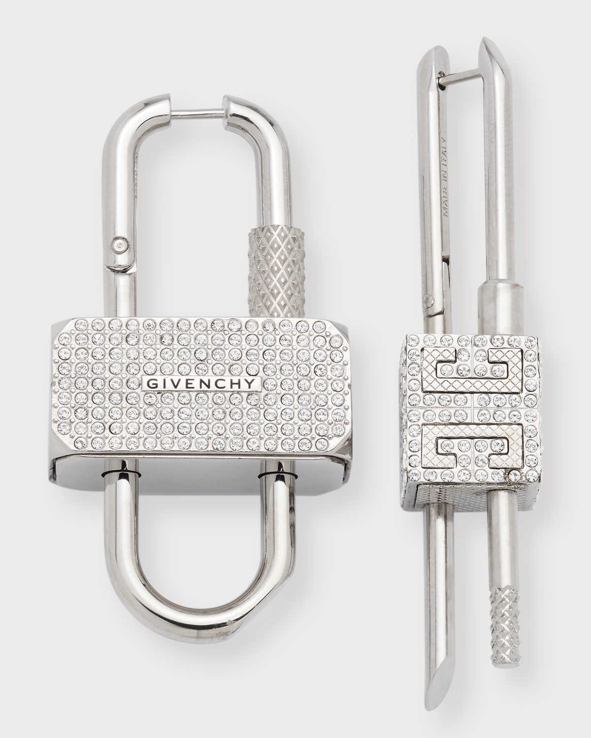 Givenchy Double-Sided Crystal Lock Earrings | Neiman Marcus