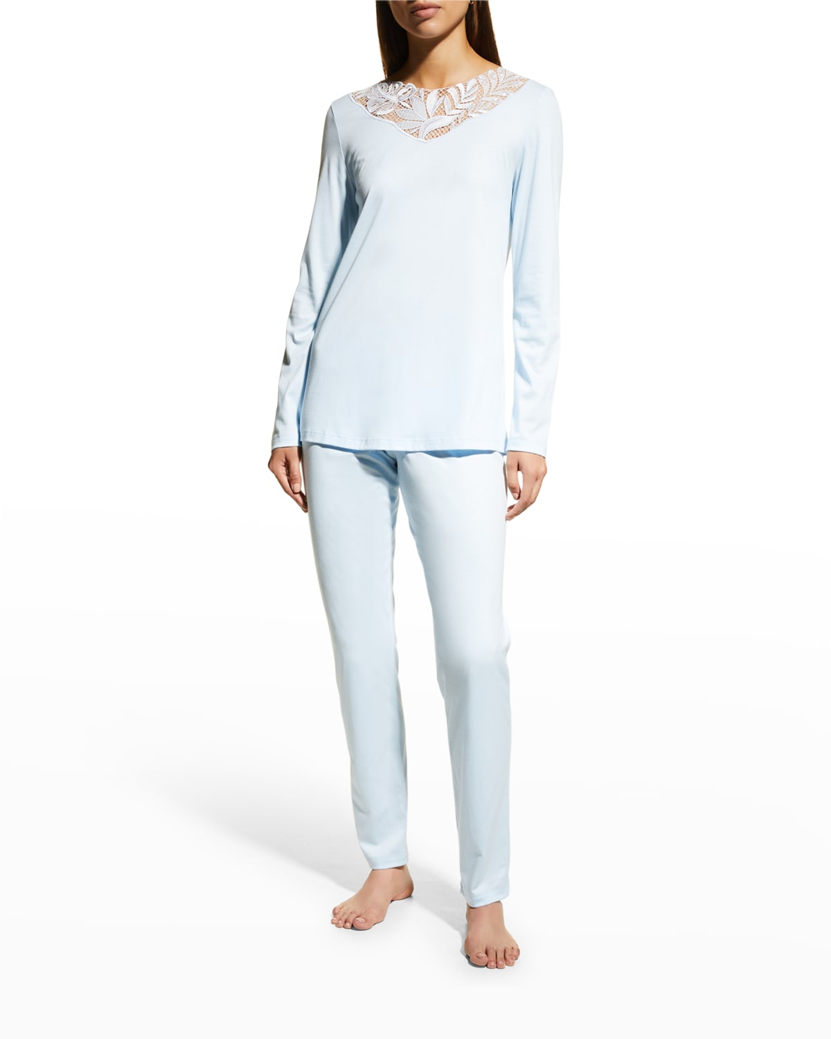 Hanro Zelda Lace-Yoke Nightgown | Neiman Marcus
