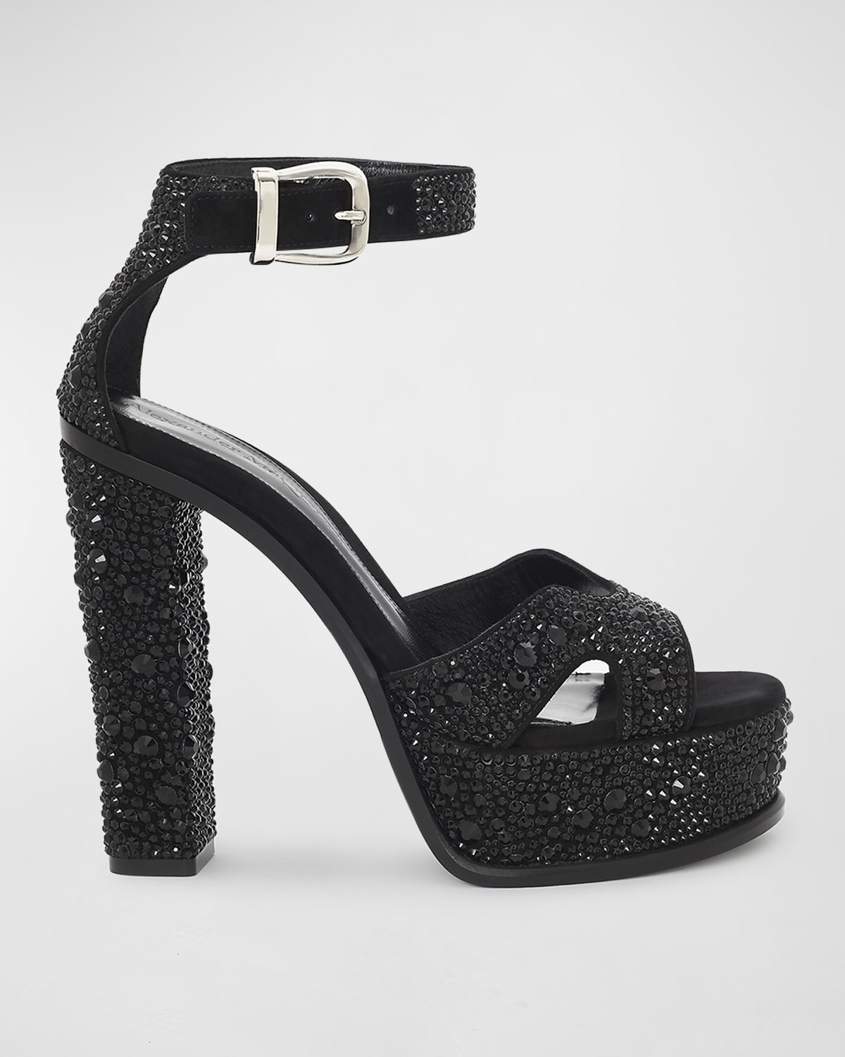 Miu Miu Patent Ankle-Strap Platform Sandals | Neiman Marcus