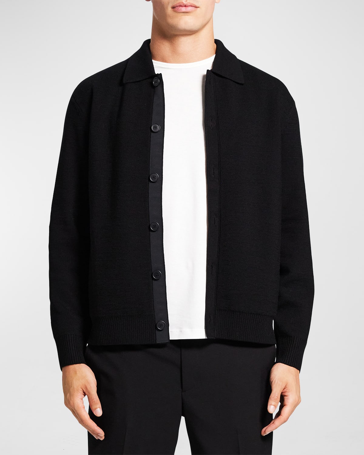 Theory Men's Geon Linen-Blend Cardigan | Neiman Marcus