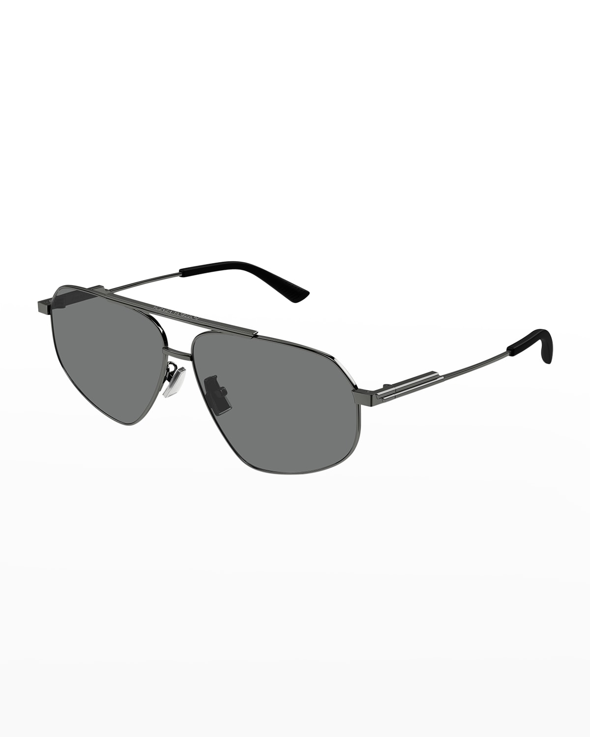 Bottega Veneta Men's Double-Bridge Metal Aviator Sunglasses | Neiman Marcus