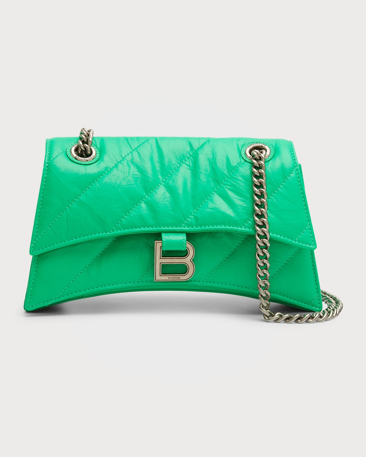 Balenciaga Crush Small Crinkled Leather Shoulder Bag | Neiman Marcus