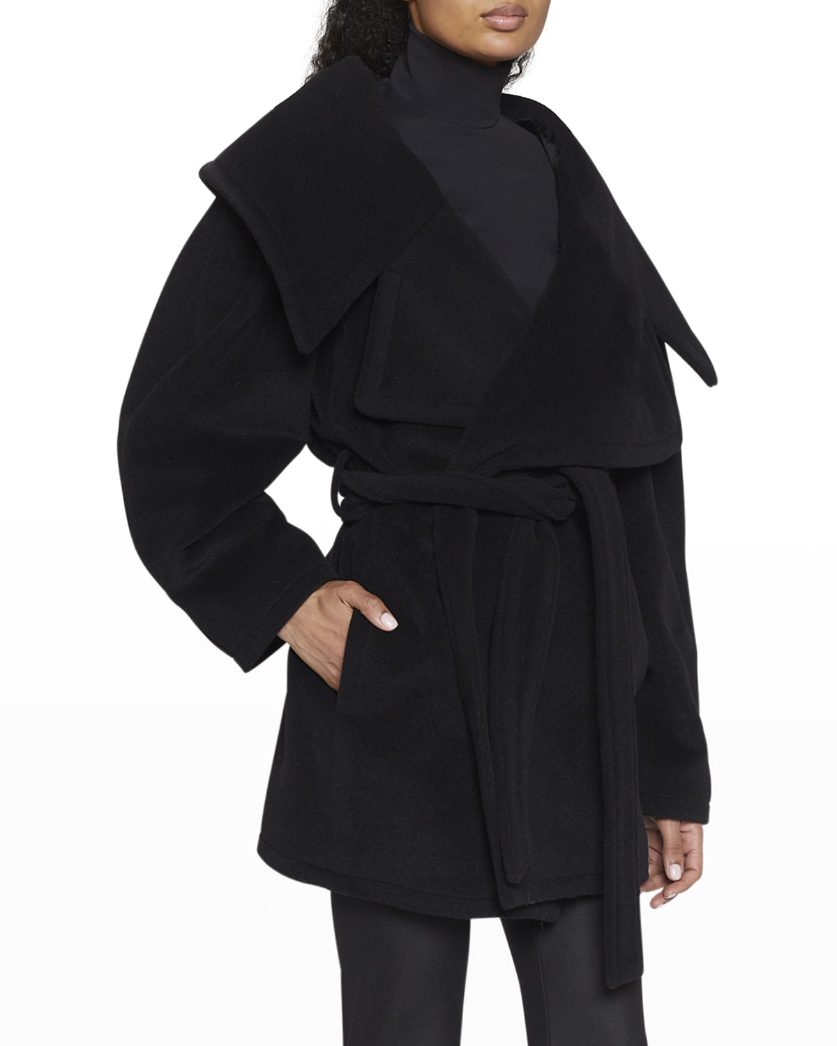 Courreges Heritage Belted Brushed-Wool Coat | Neiman Marcus