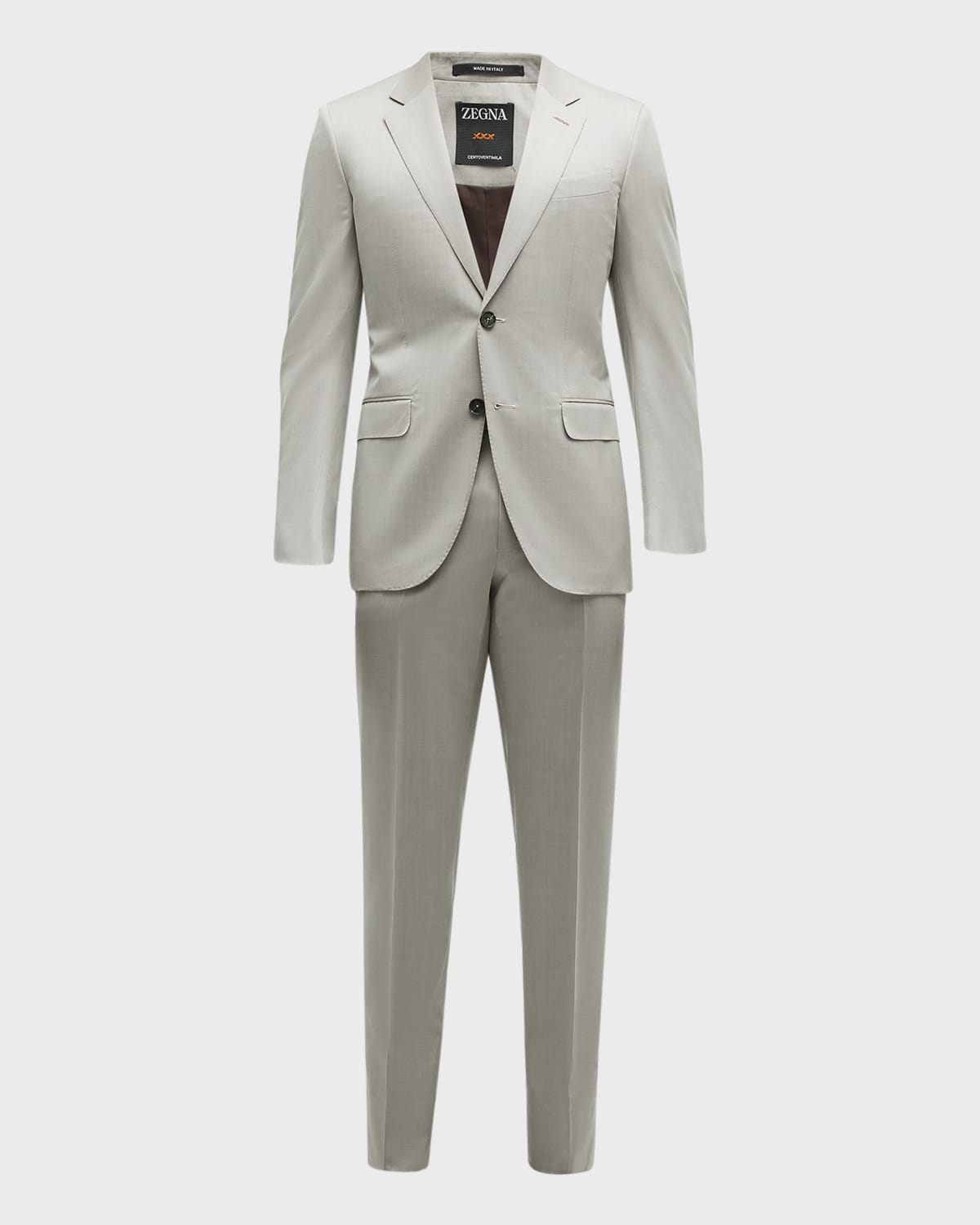 ZEGNA Men's Solid Wool Twill Suit | Neiman Marcus