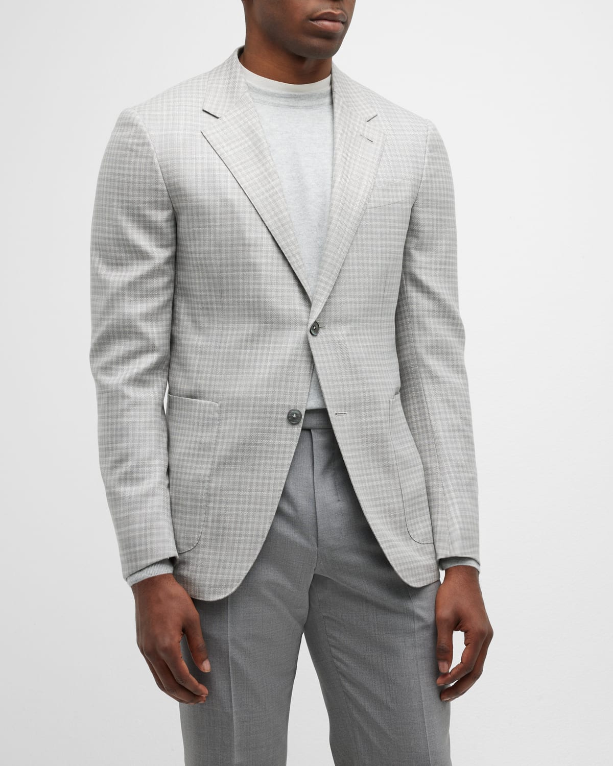 ZEGNA Men's Plaid Wool-Silk Sport Coat | Neiman Marcus