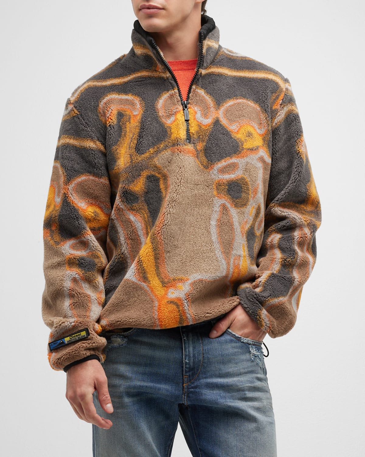 Peter Millar Men's Perth Half-Zip Loop Terry Sweatshirt | Neiman Marcus