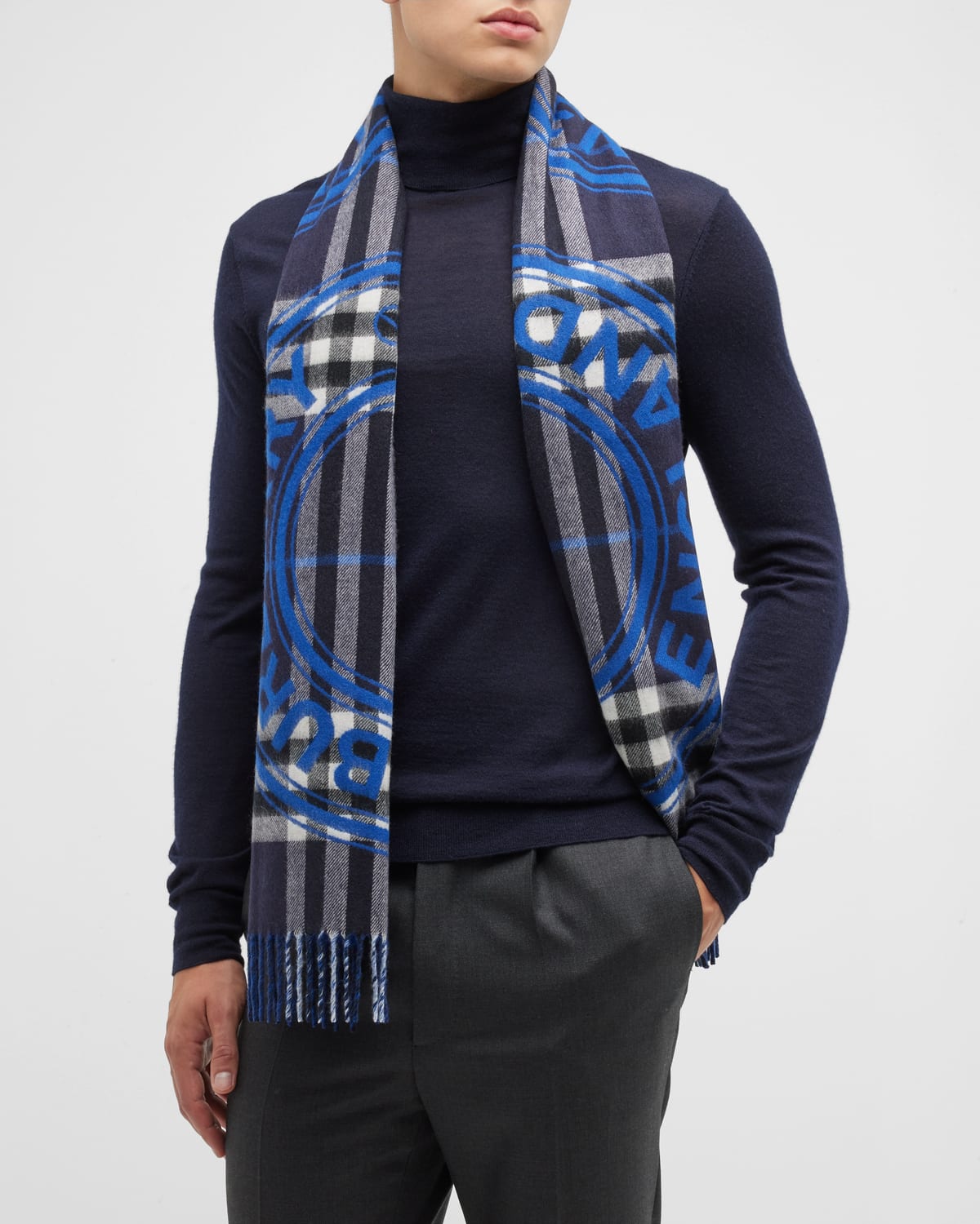 Givenchy Men's Cashmere Logo Scarf | Neiman Marcus