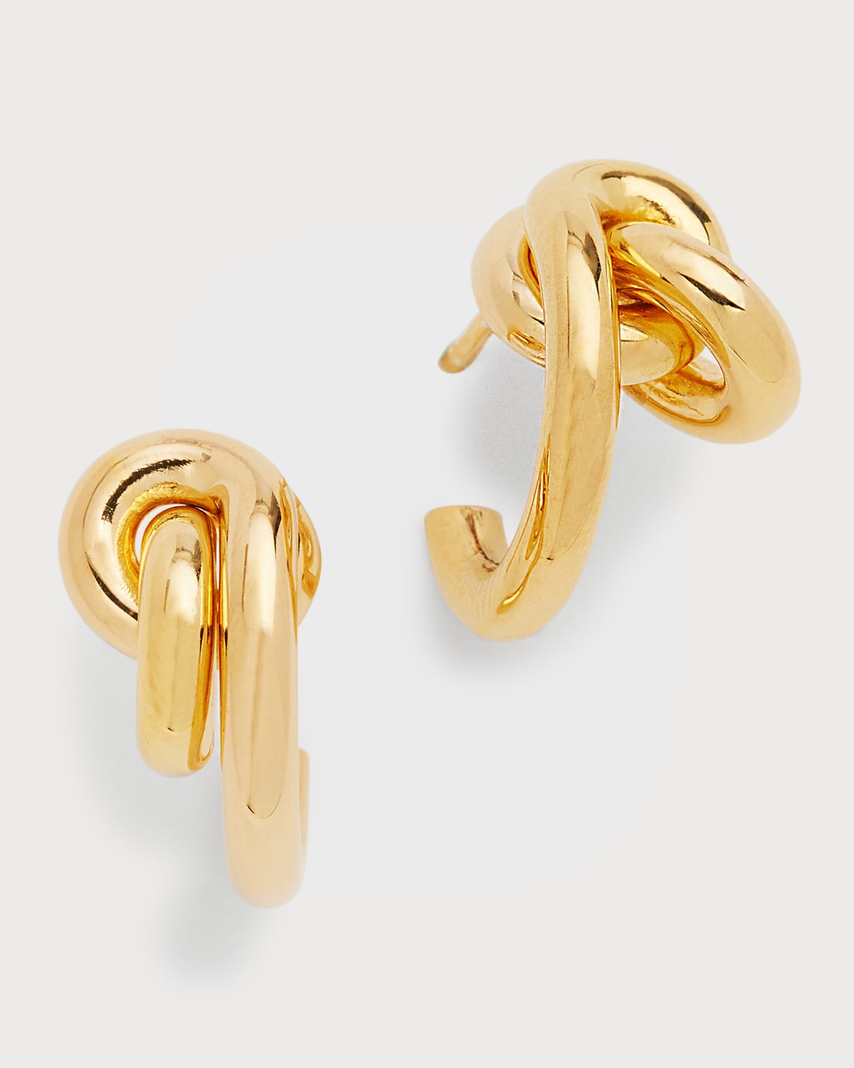 Bottega Veneta Two-Tone Huggie and Ring Earrings | Neiman Marcus