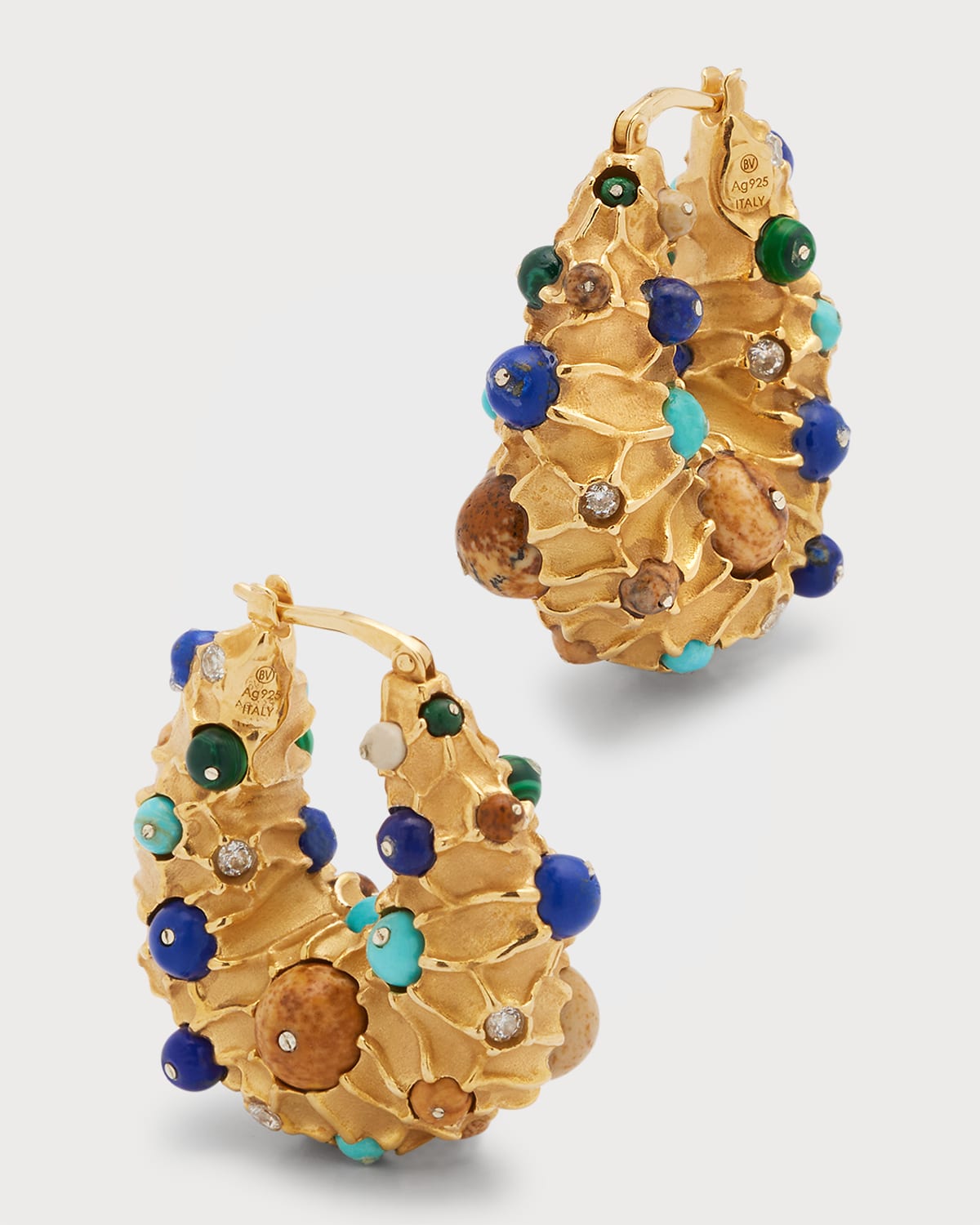 Bottega Veneta Huggie and Ring Earrings, Gold | Neiman Marcus
