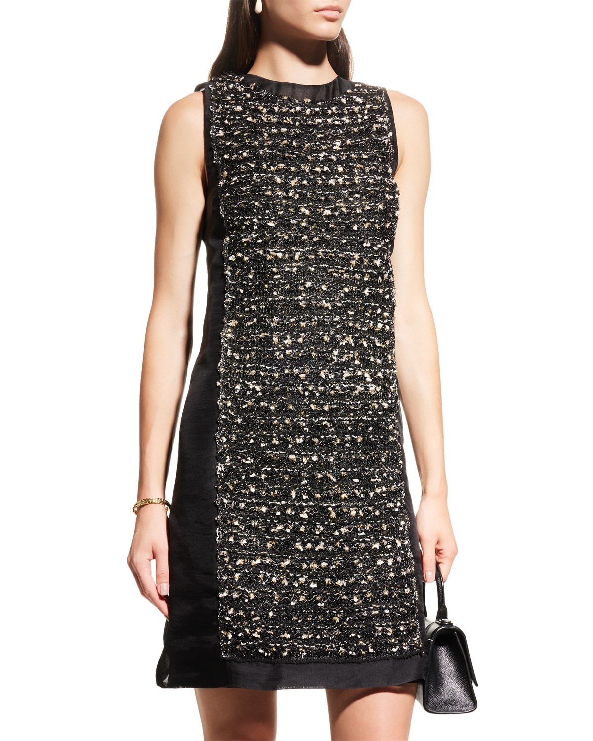 St. John Metallic Eyelash Tweed Knit Top Coat | Neiman Marcus