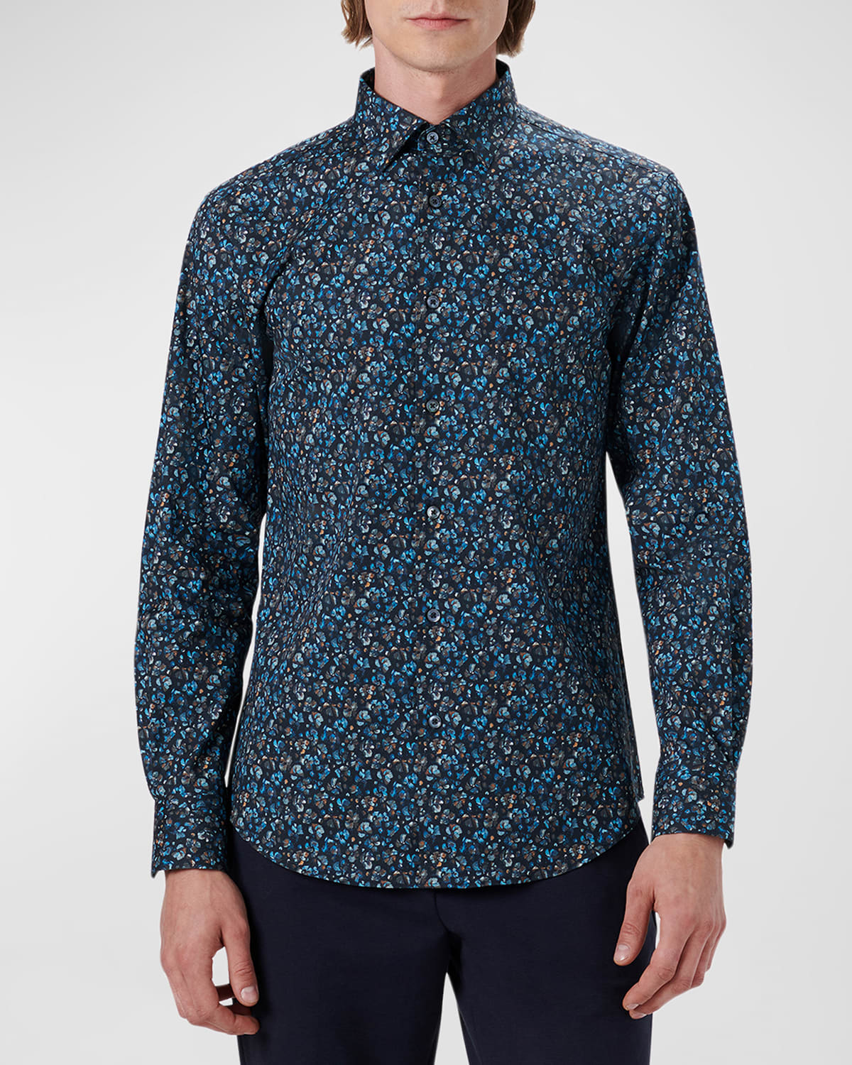 Bugatchi Men's Cotton-Stretch Sport Shirt | Neiman Marcus