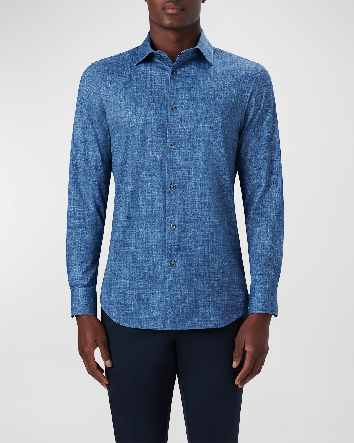 Bugatchi Men's Ooohcotton Tech Slub Sport Shirt | Neiman Marcus