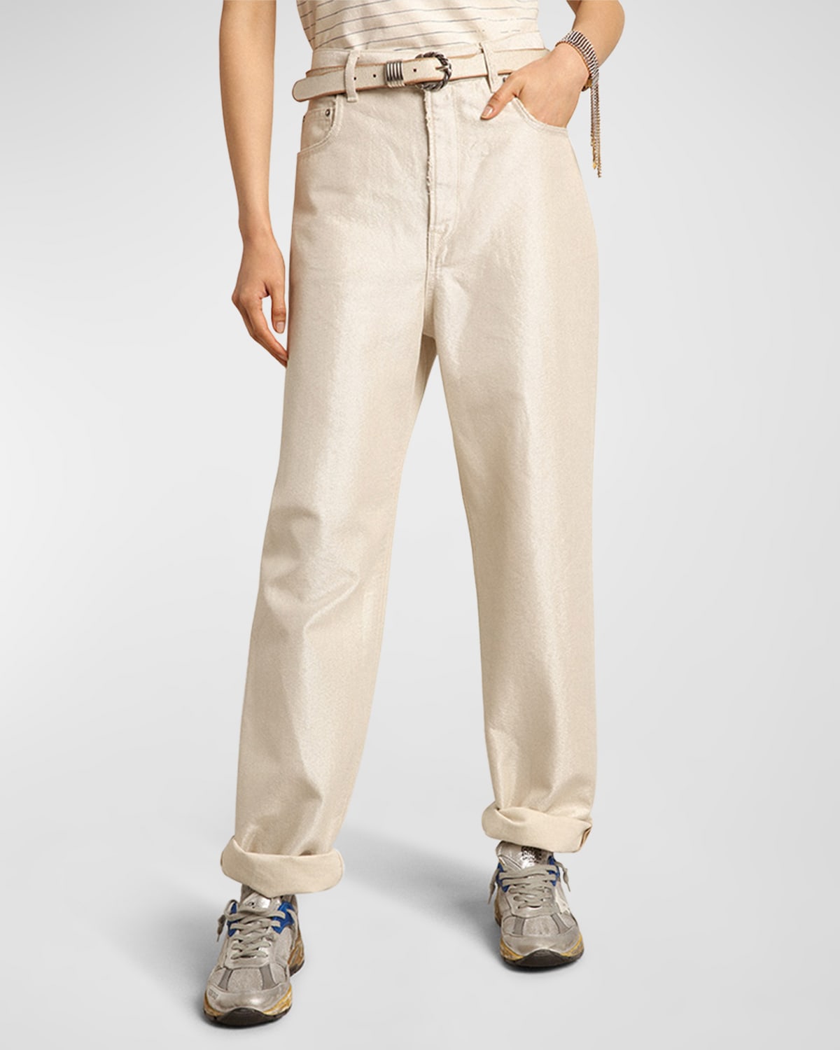 Ronny Kobo Geraldine Straight-Leg Distressed Denim Jeans | Neiman Marcus