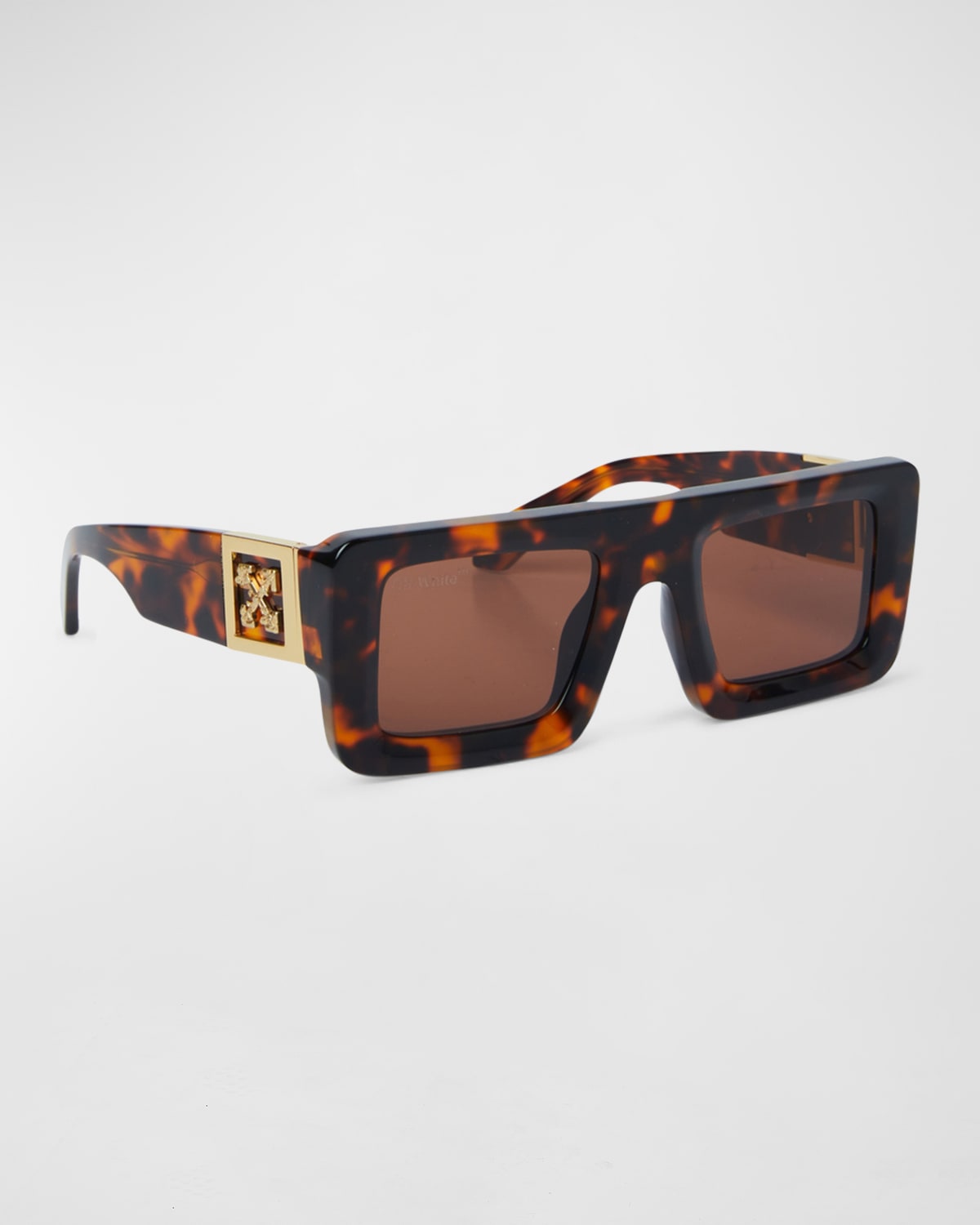Off-White Seattle Flat-Top Acetate Rectangle Sunglasses | Neiman Marcus