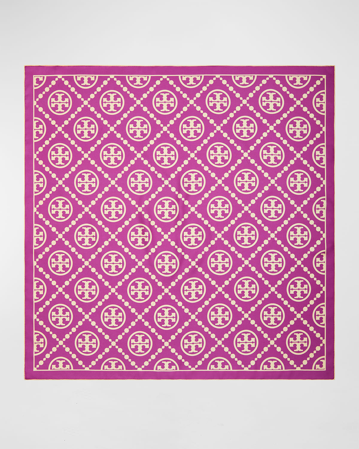 Tory Burch Pearls & Ducks T Monogram Silk Square Scarf | Neiman Marcus