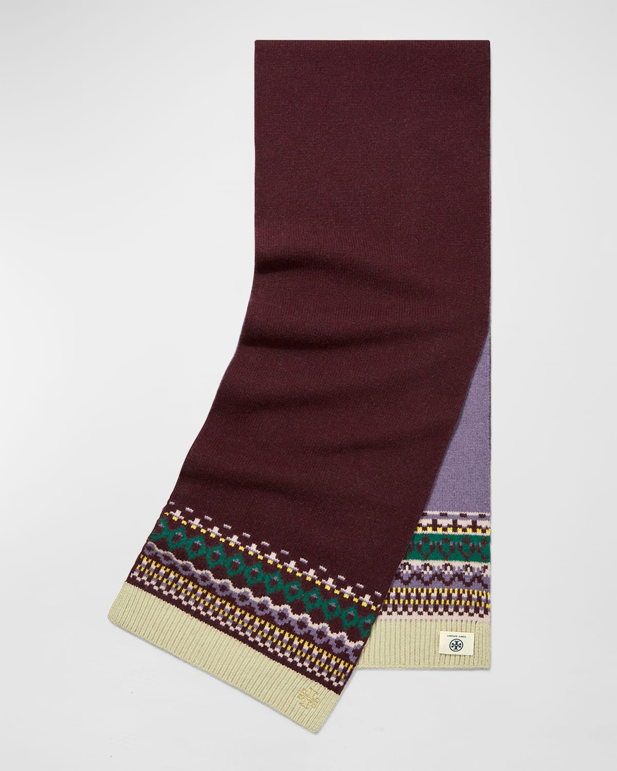 Tory Burch Double Faced Cashmere-Wool Scarf | Neiman Marcus