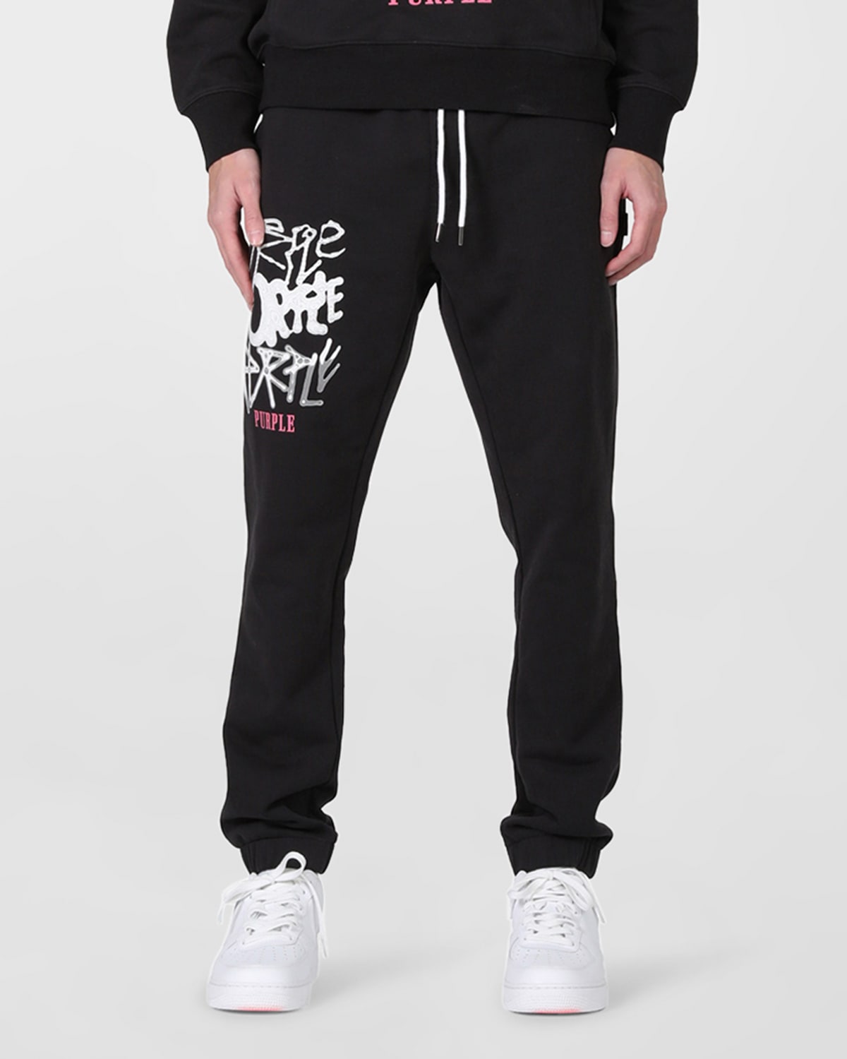 PURPLE Men's Solid Logo Sweatpants | Neiman Marcus