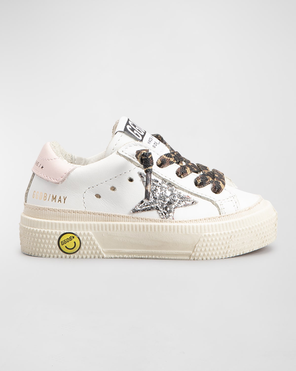 Golden Goose Girl's May Glitter Laminated Leather Low-Top Sneakers ...