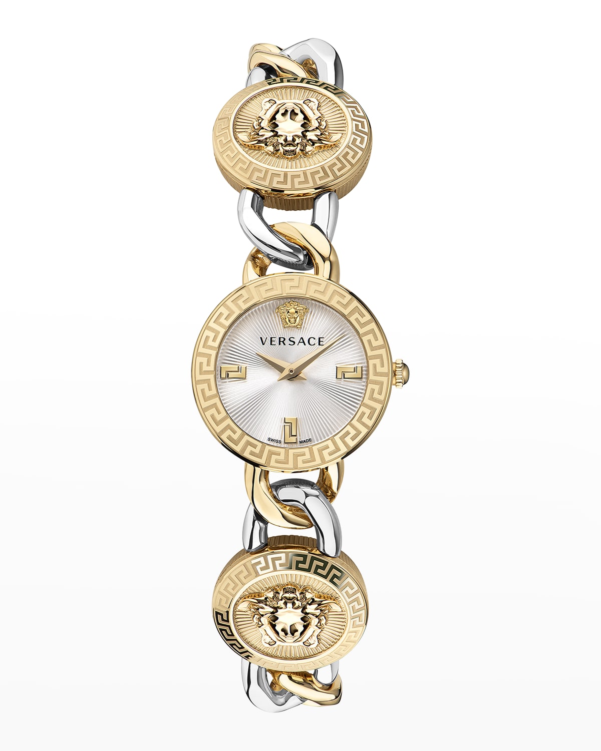 Versace 26mm Stud Icon Bracelet Watch, Gold/Black | Neiman Marcus