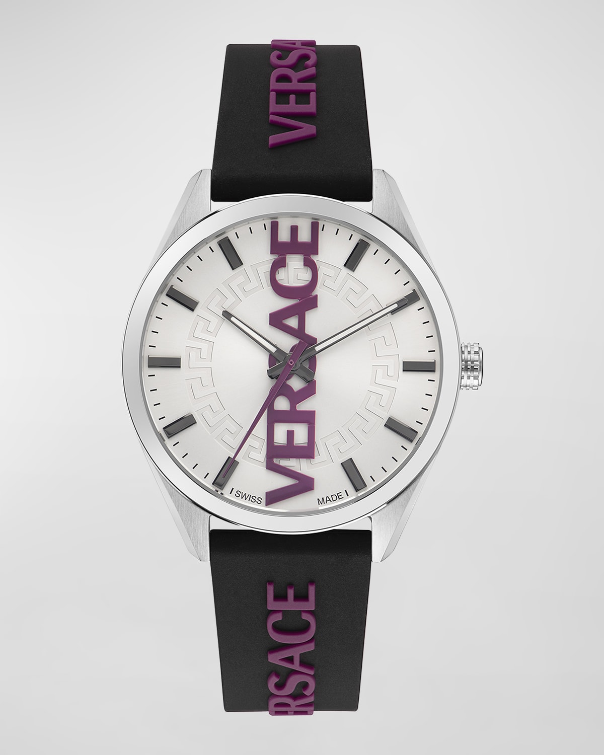 Versace Men's Dominus Greca Silicone Strap Watch, 42mm | Neiman Marcus