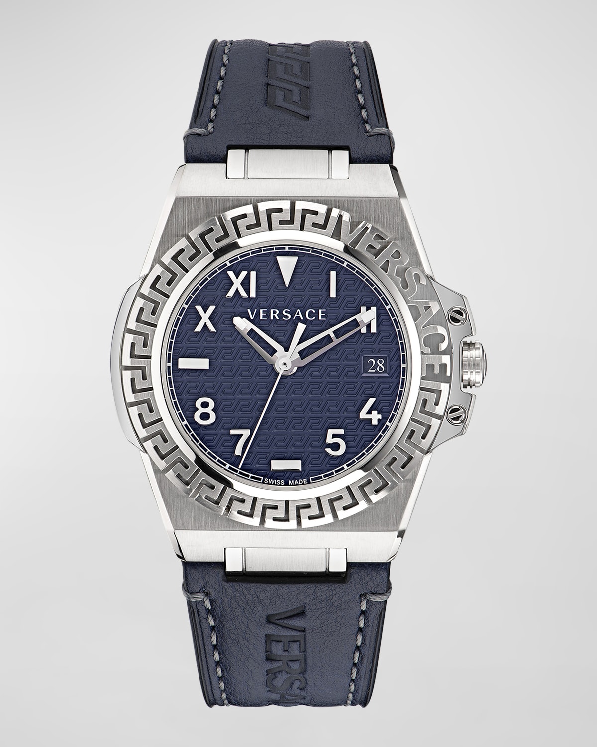 Versace Men's Greca Reaction IP Yellow Gold Leather Watch, 44mm ...