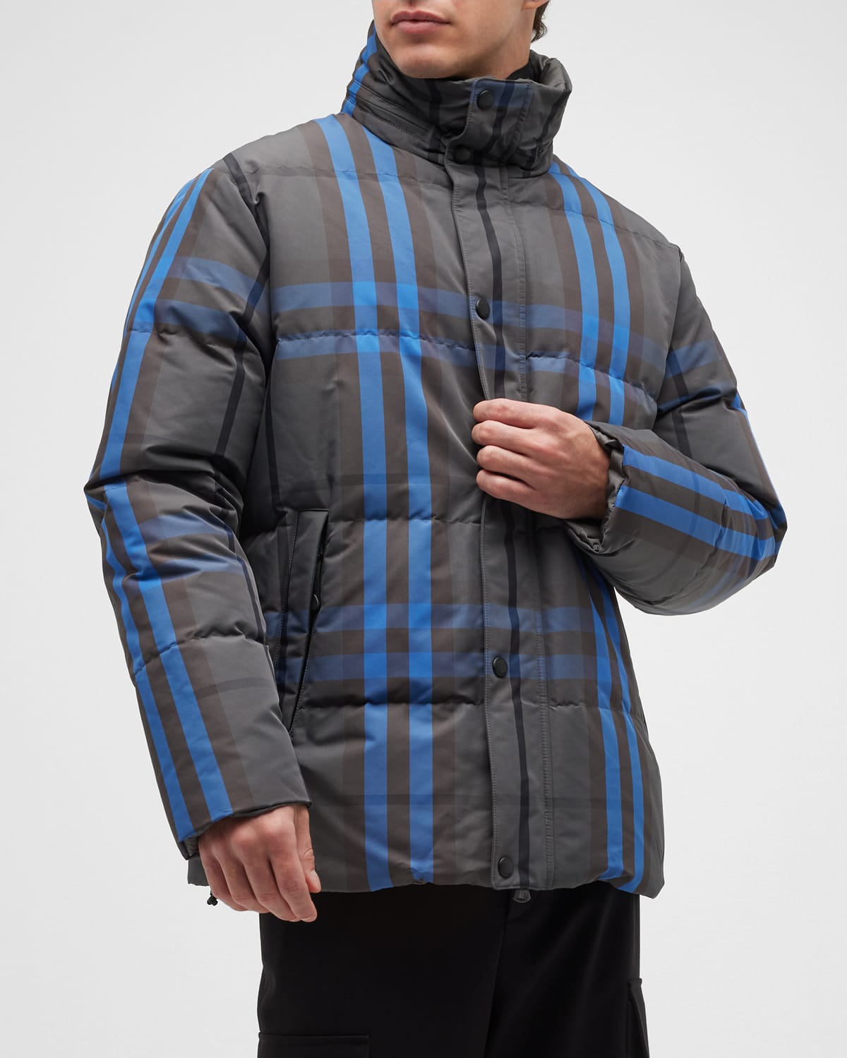 Burberry Men's Rutland Reversible Check Puffer Jacket | Neiman Marcus