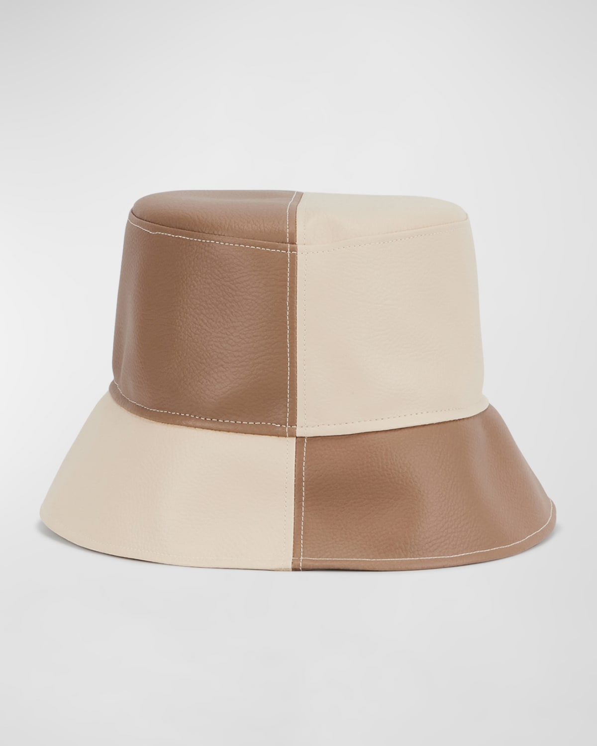 D'Estree Bob Color-Block Raffia Bucket Hat | Neiman Marcus