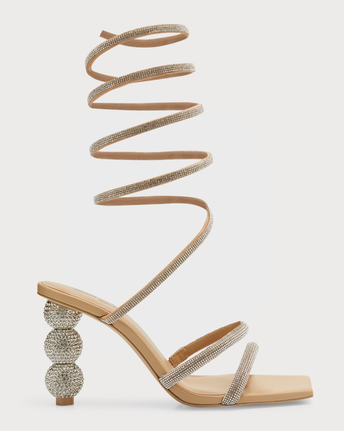 Cult Gaia Kacey Metallic Ankle-Coil Sandals | Neiman Marcus