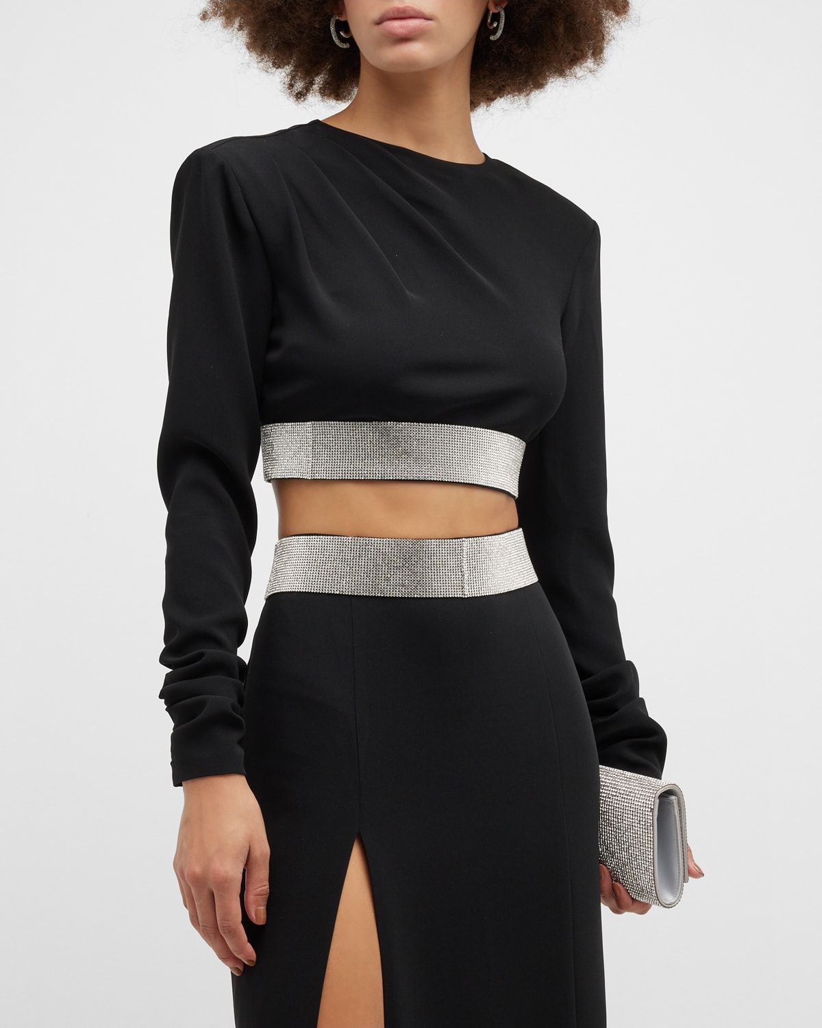 Cinq a Sept Nikki Rhinestone Star Crop Top | Neiman Marcus