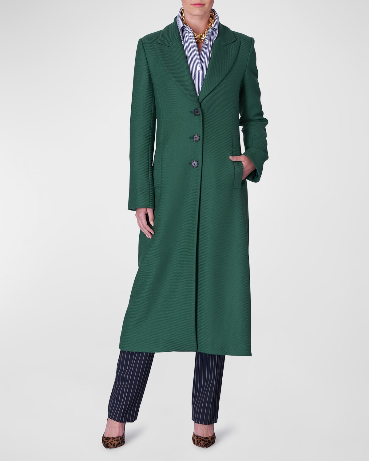 Toteme Single-Breasted Boucle Wool Long Coat | Neiman Marcus