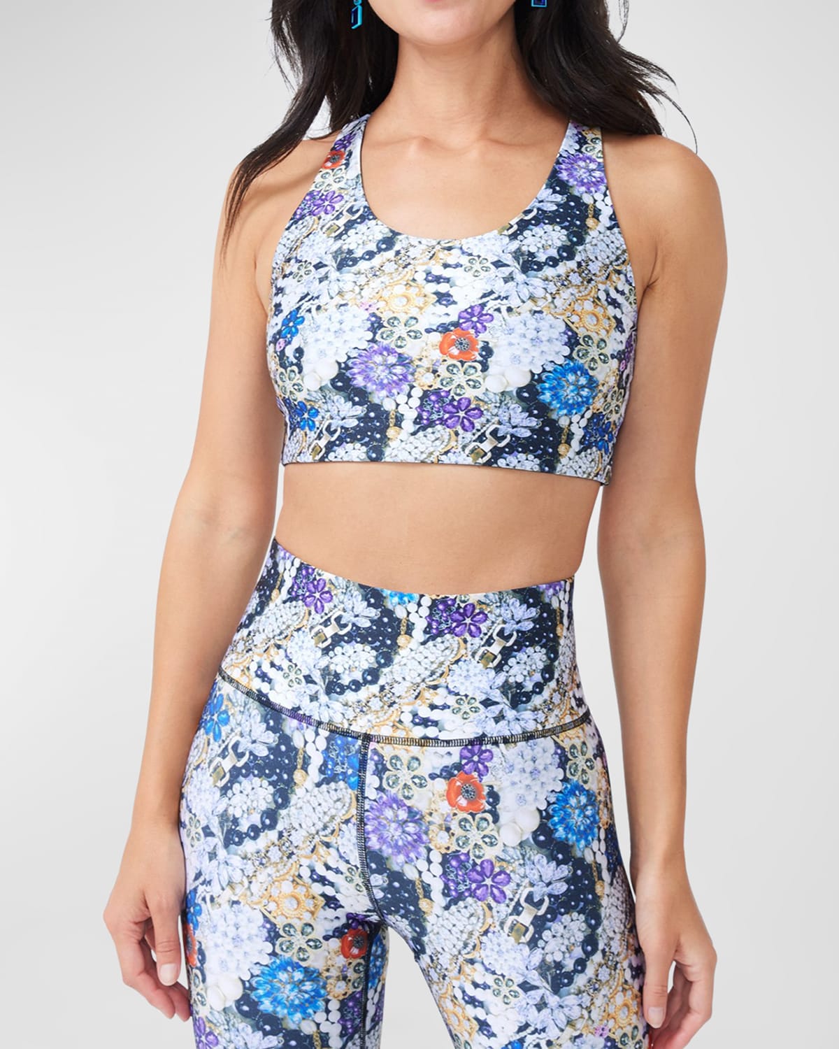 Terez Camo Stripe Hi-Shine Sports Bra | Neiman Marcus