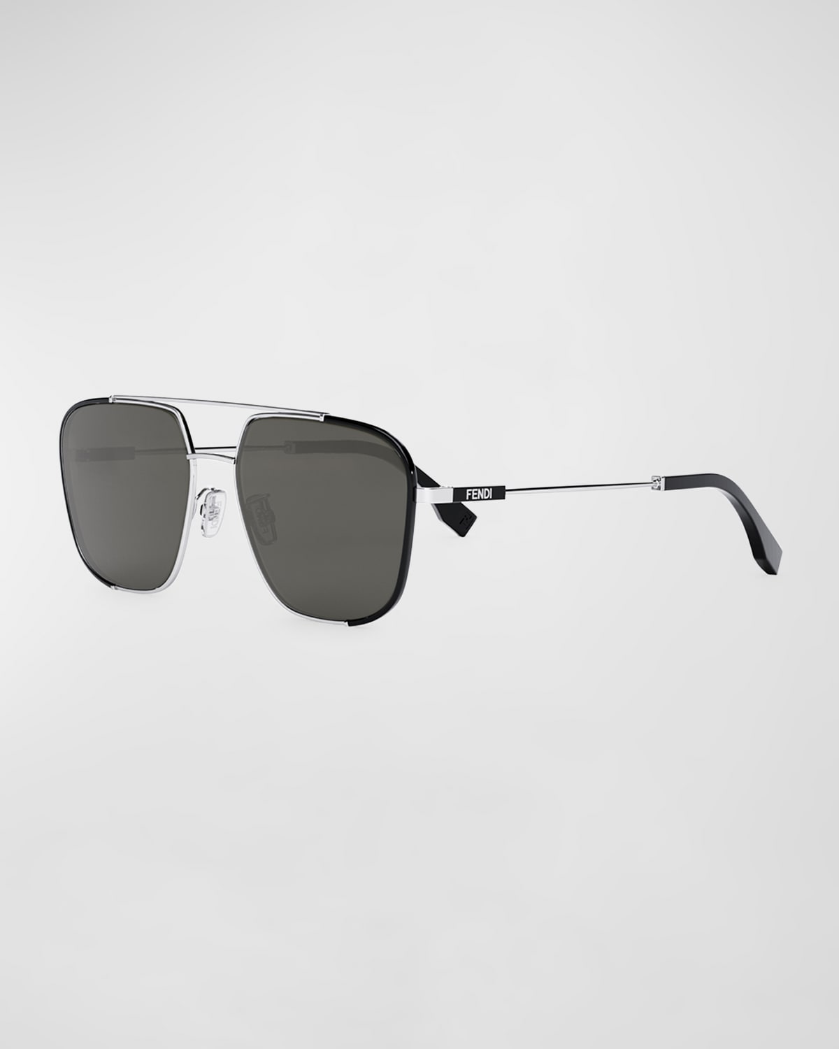 Fendi Men's Double-Bridge Metal Oval Sunglasses | Neiman Marcus