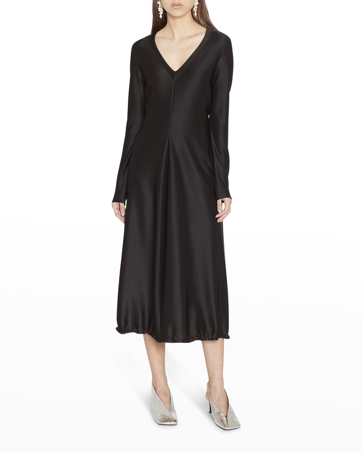 Tove Gina Gathered V-Neck Maxi Dress | Neiman Marcus