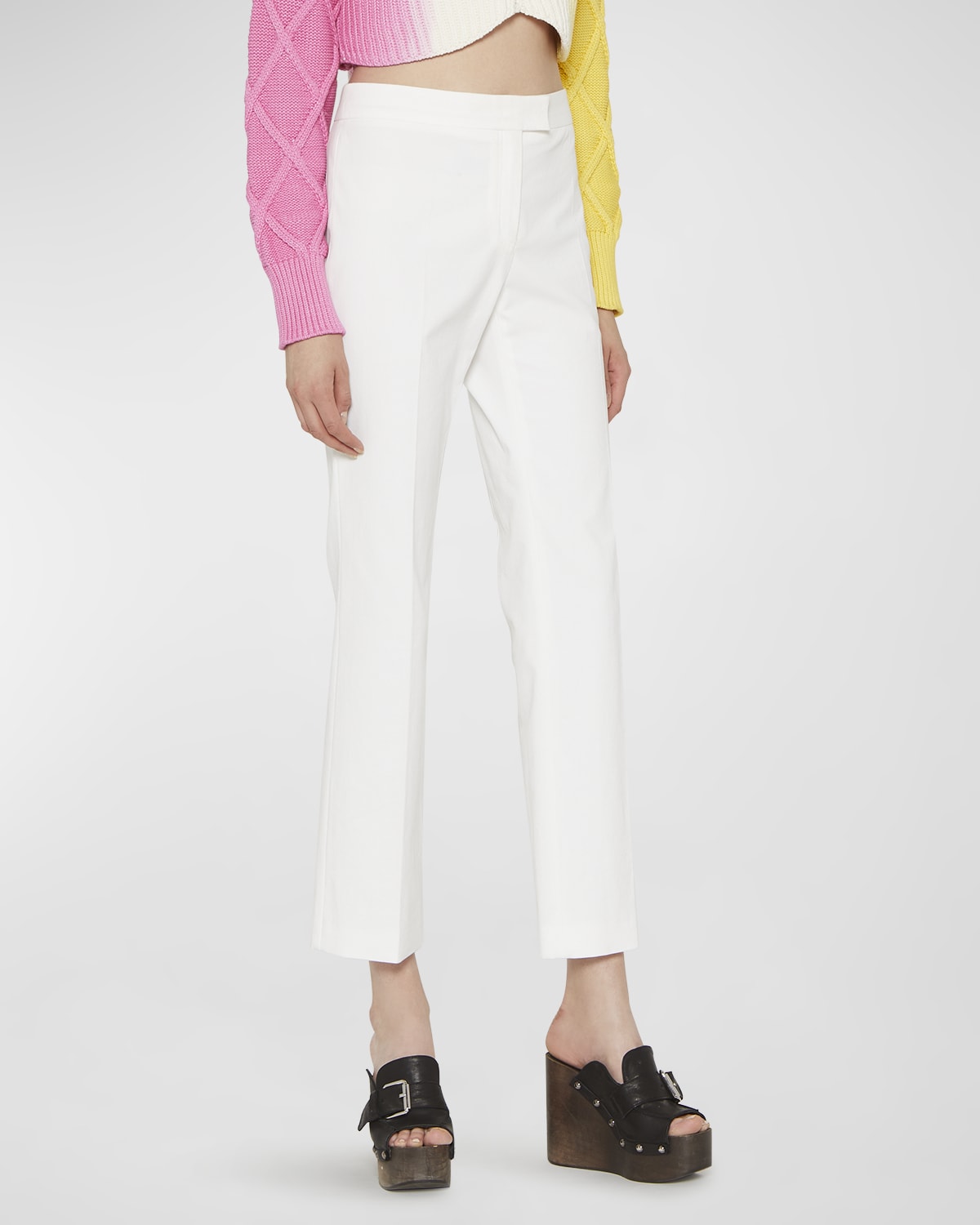 Max Mara Denise Denim Straight-Leg Ankle Trousers | Neiman Marcus