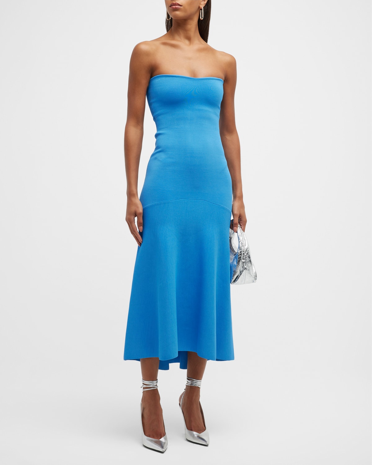A L C Elizabeth Strapless Midi Dress Neiman Marcus